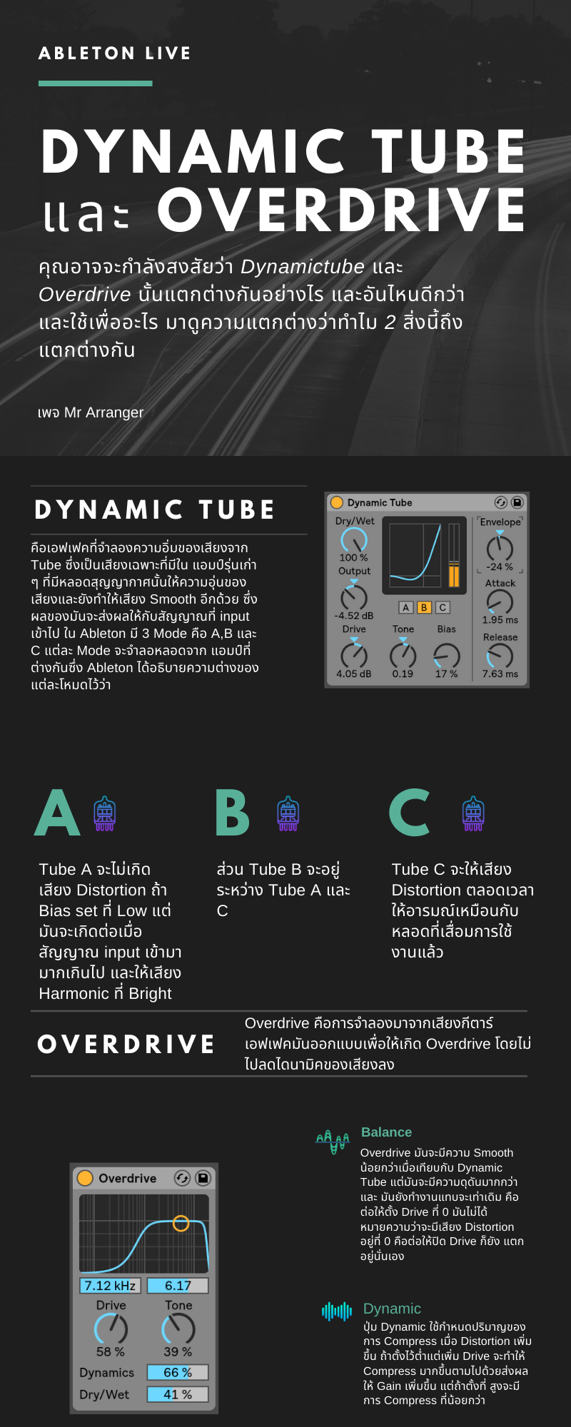 Dynamic Tube และ Overdrive | MRArranger